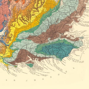 Vintage England & Wales Geology Map Print: Educational Poster - Etsy UK