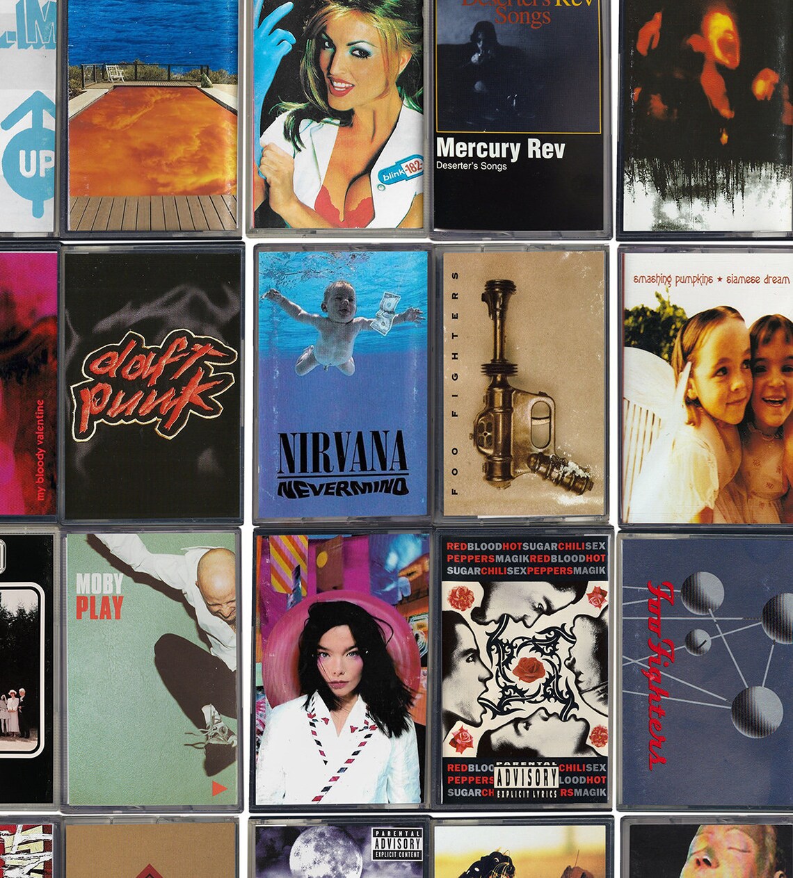 1990 s Music Cassette Print Greatest Albums Of The 90s Etsy