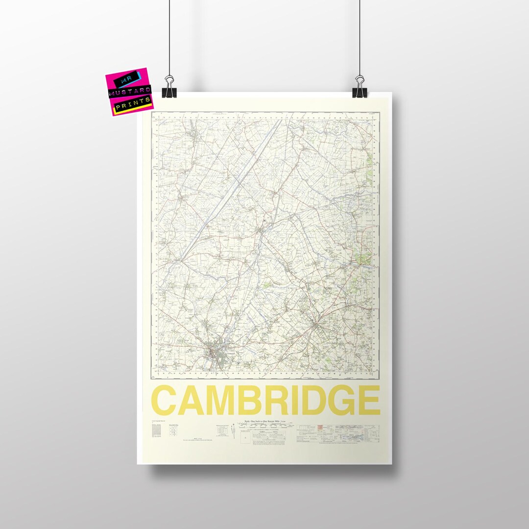 Cambridge Map Print - Personalised Cambridge Poster - Cambridge Art ...