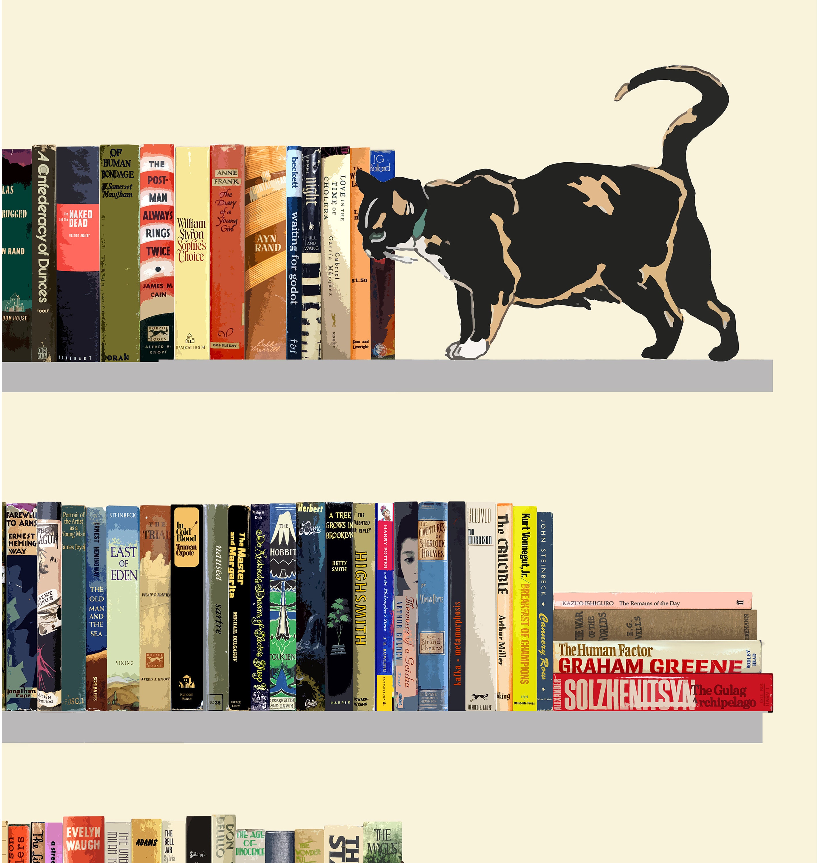 Cats and Books Art Print: Literary Cat Lover Gift - Etsy