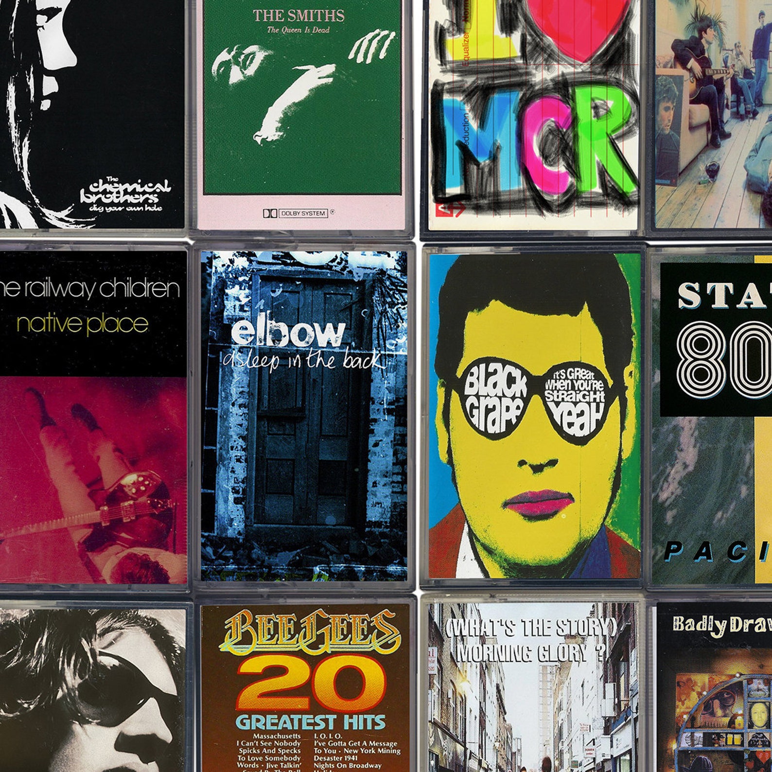 Manchester Music Cassette Print: Madchester Bands Album Art - Etsy UK