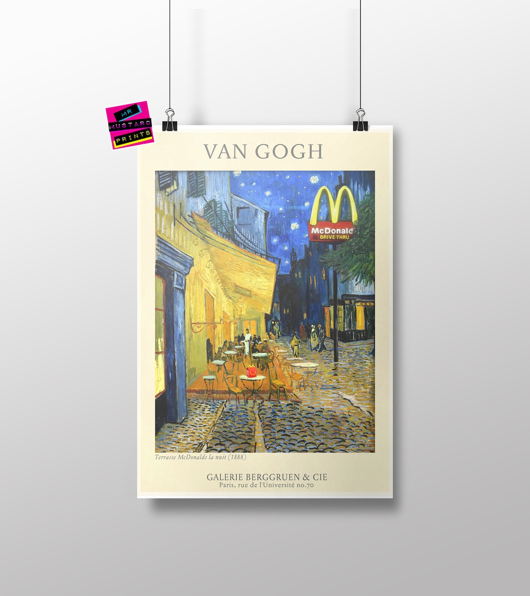 Van Gogh Parody Poster, Van Gogh Spoof Art, Gift, Cafe Terrace at Arles ...