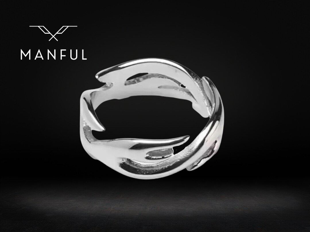 Silver Flame Ring Minimalist Ring Fire Ring Mens Flame - Etsy