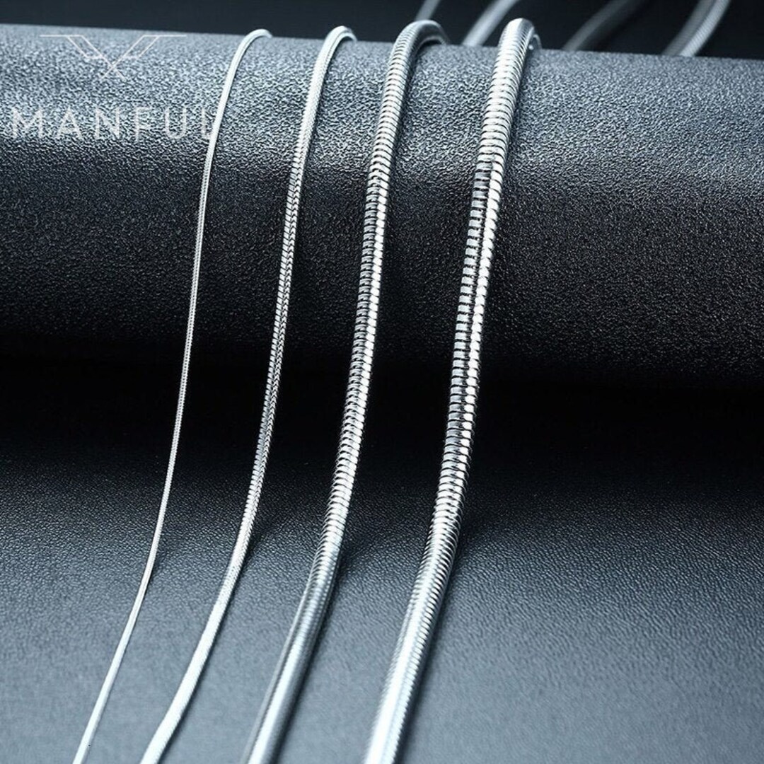 Silver Snake Link Chain Mens Silver Chain Stainless Steel Chain Simple ...