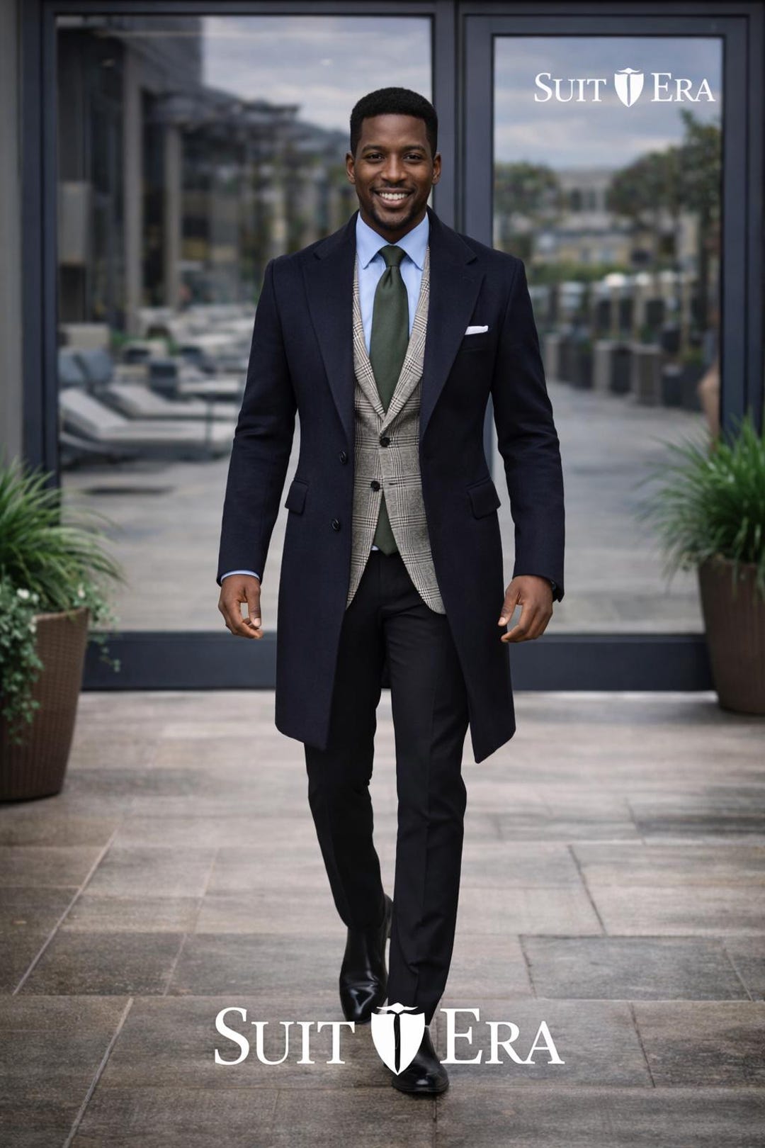 Navy Blue Wool Overcoat for Men. - Etsy