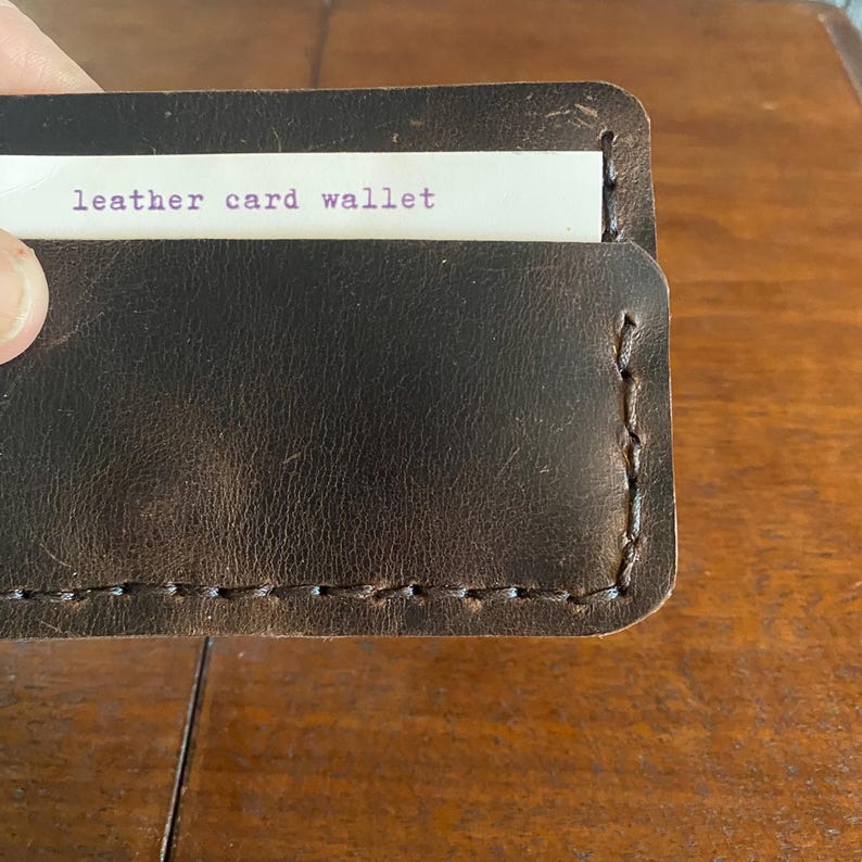 Handmade Leather Card Wallet. Full Grain Cowhide - Etsy