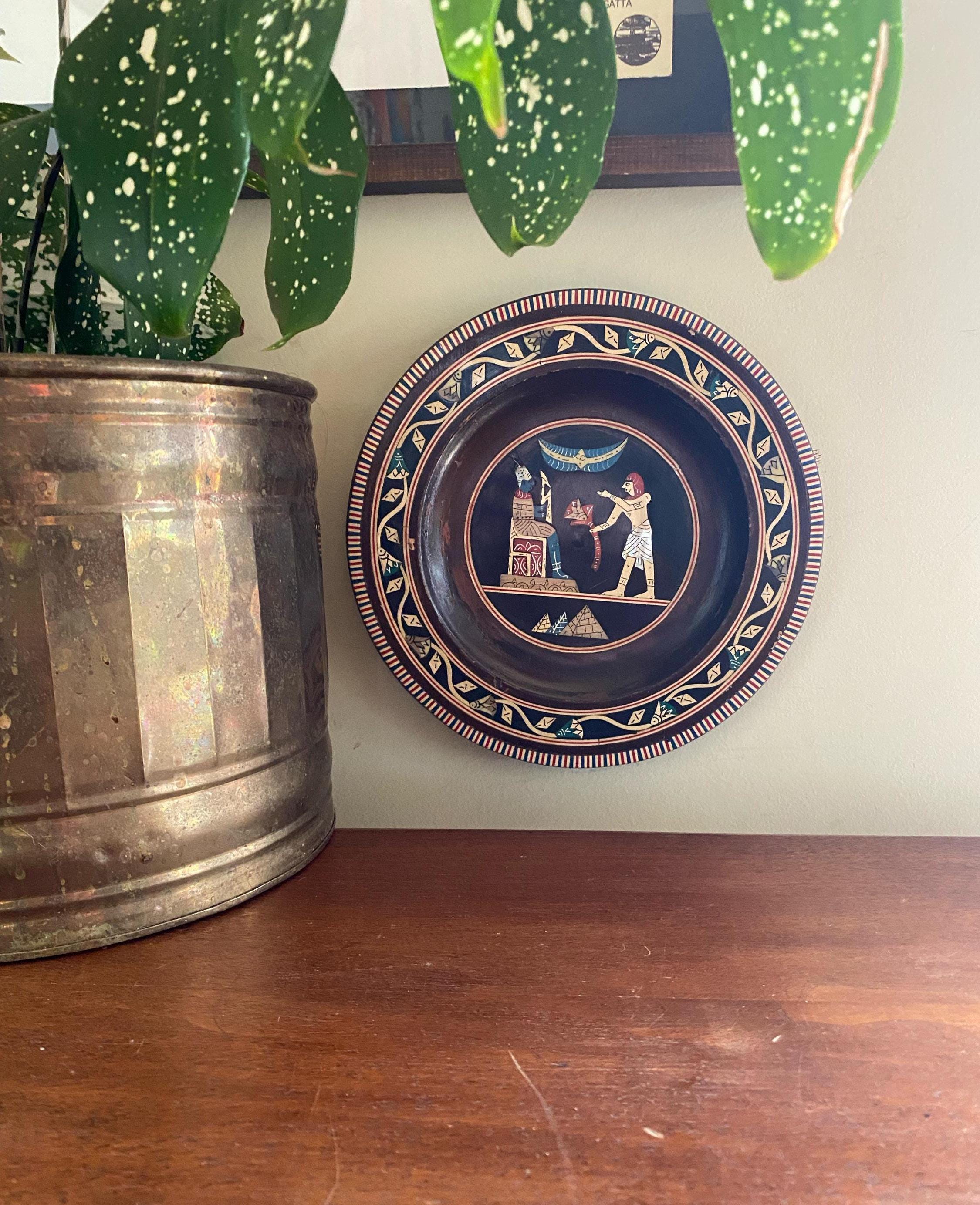 Egyptian Design Wooden Wall Hanging Decor. Painted and Shell Inlay - Etsy