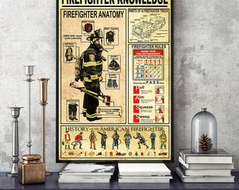 Vintage Firefighter Poster - Etsy