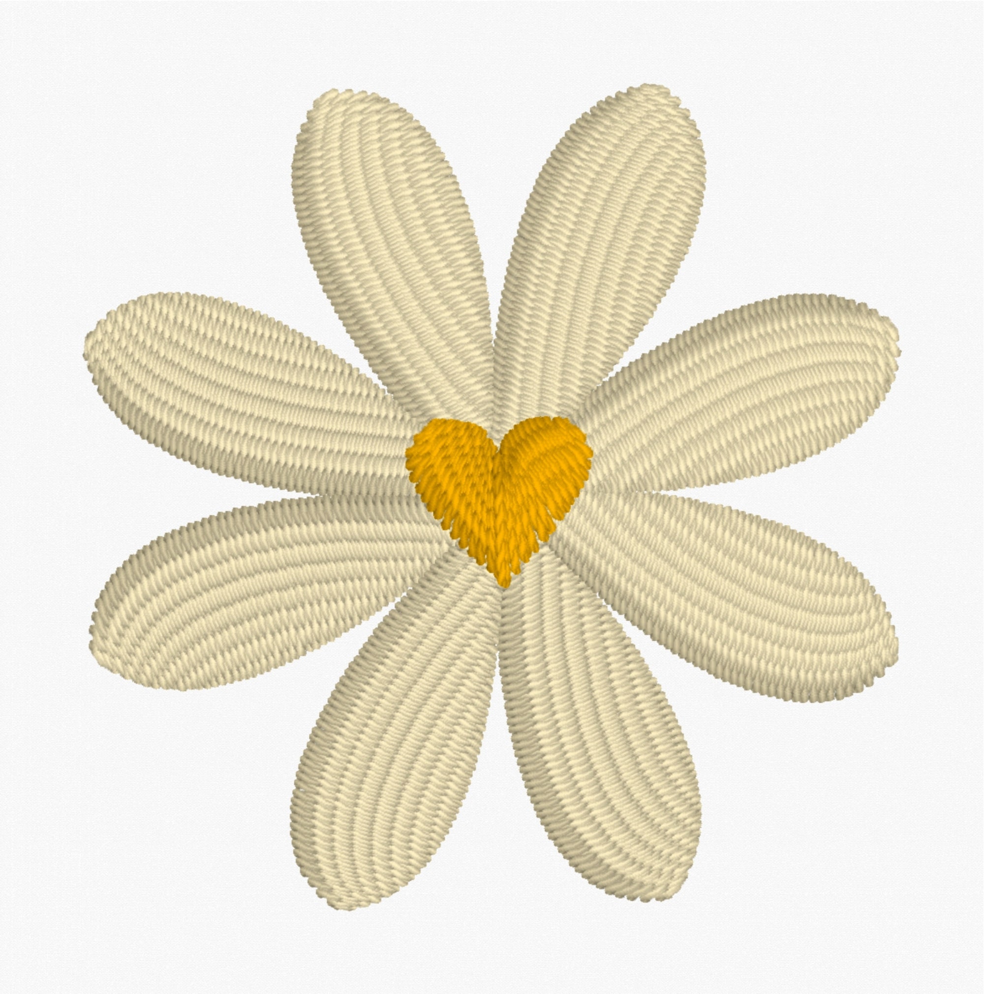 Mini Daisy Flower Embroidery Design, Floral Embroidery Design, Heart ...