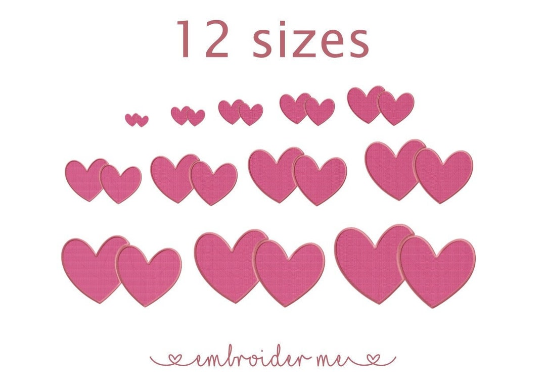 Heart Embroidery Design. Mini Heart Embroidery. Love. Heart Shapes ...