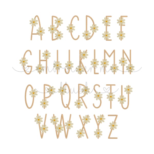 Flower Embroidery Design Fonts - Etsy