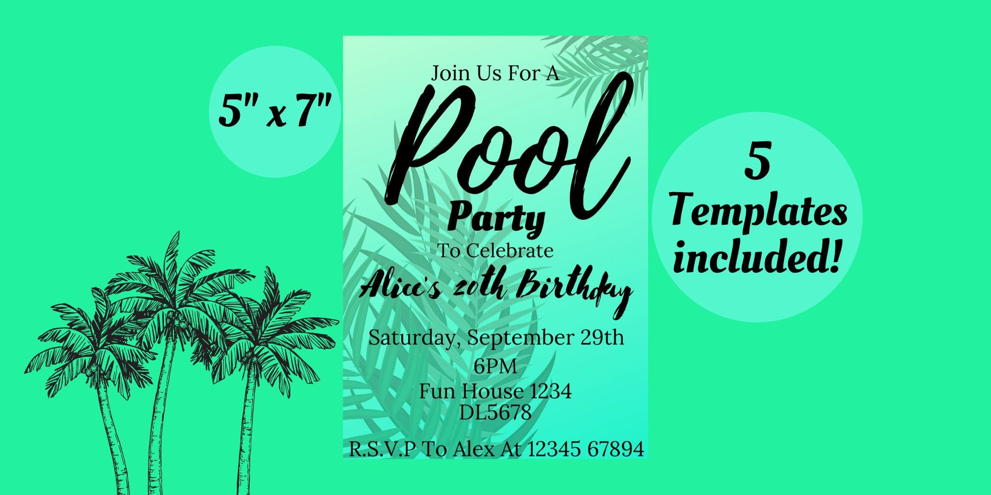 Pool Party Invitation, Adult Pool Party Invitation, Kids Pool Birthday ...