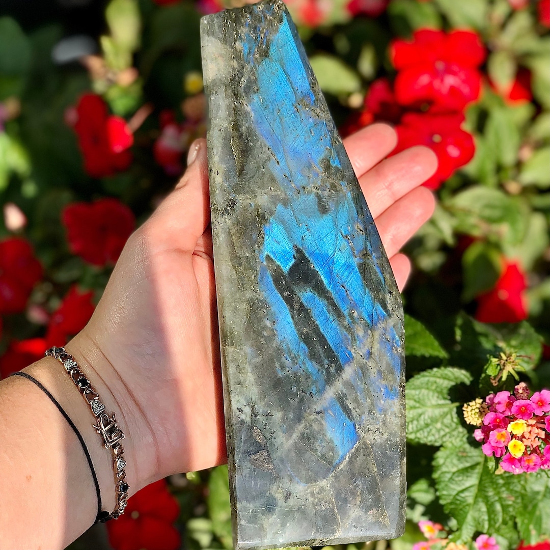 Blue Flashy Labradorite | Large Freeform Lab | Mermaid Labradorite - Etsy