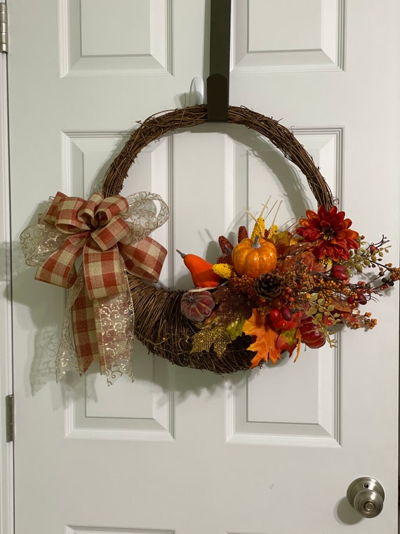 Wreath Fall Wreath Cornucopia Cornucopia Wreath Autumn - Etsy