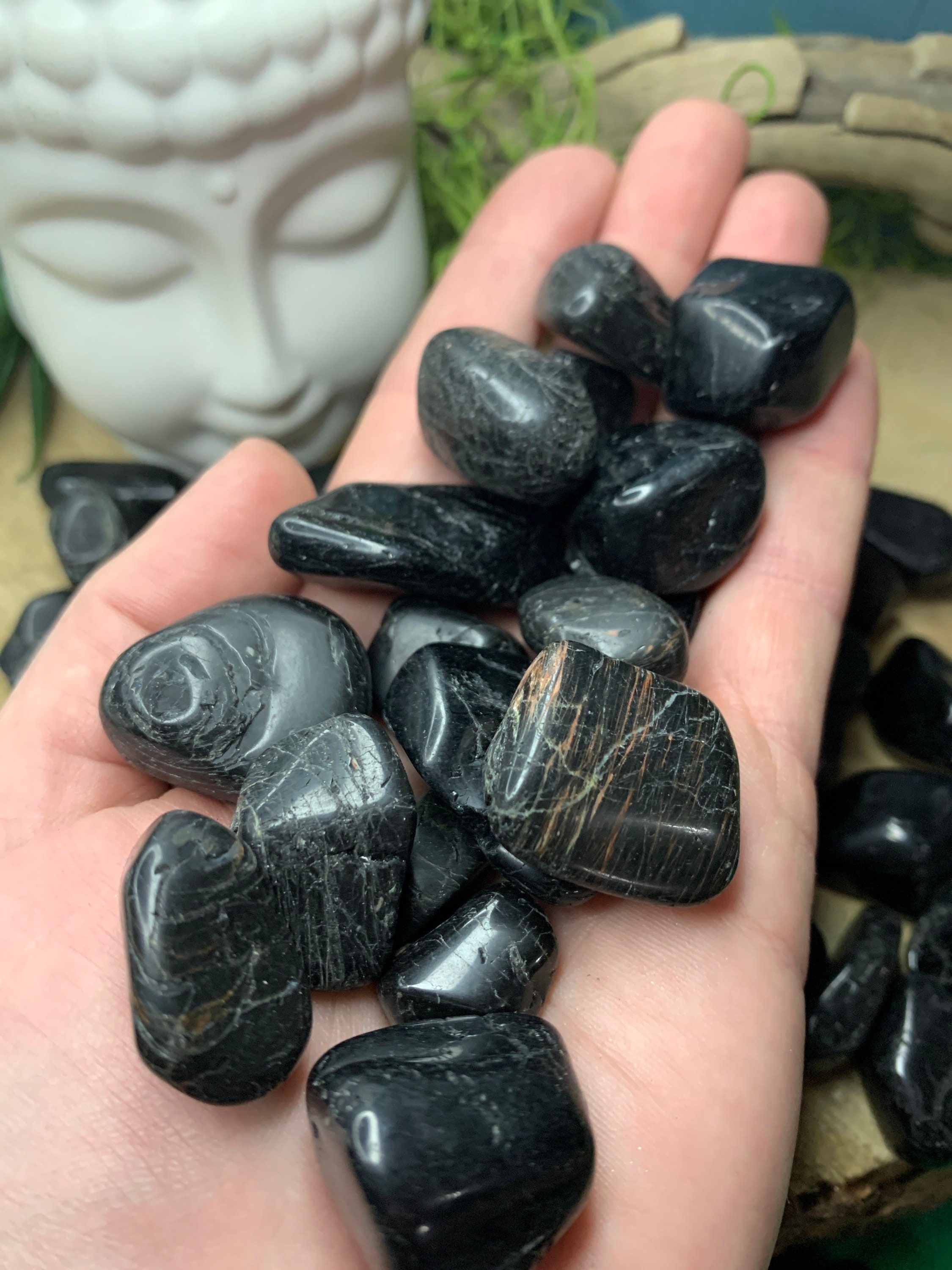 Black Tourmaline Tumbled Stone Grounding Strength - Etsy Canada