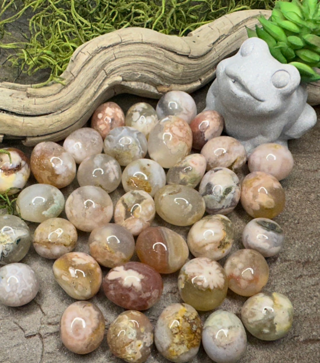Flower Agate Tumbled Stone, Self Growth, Passion, Manifestation ...
