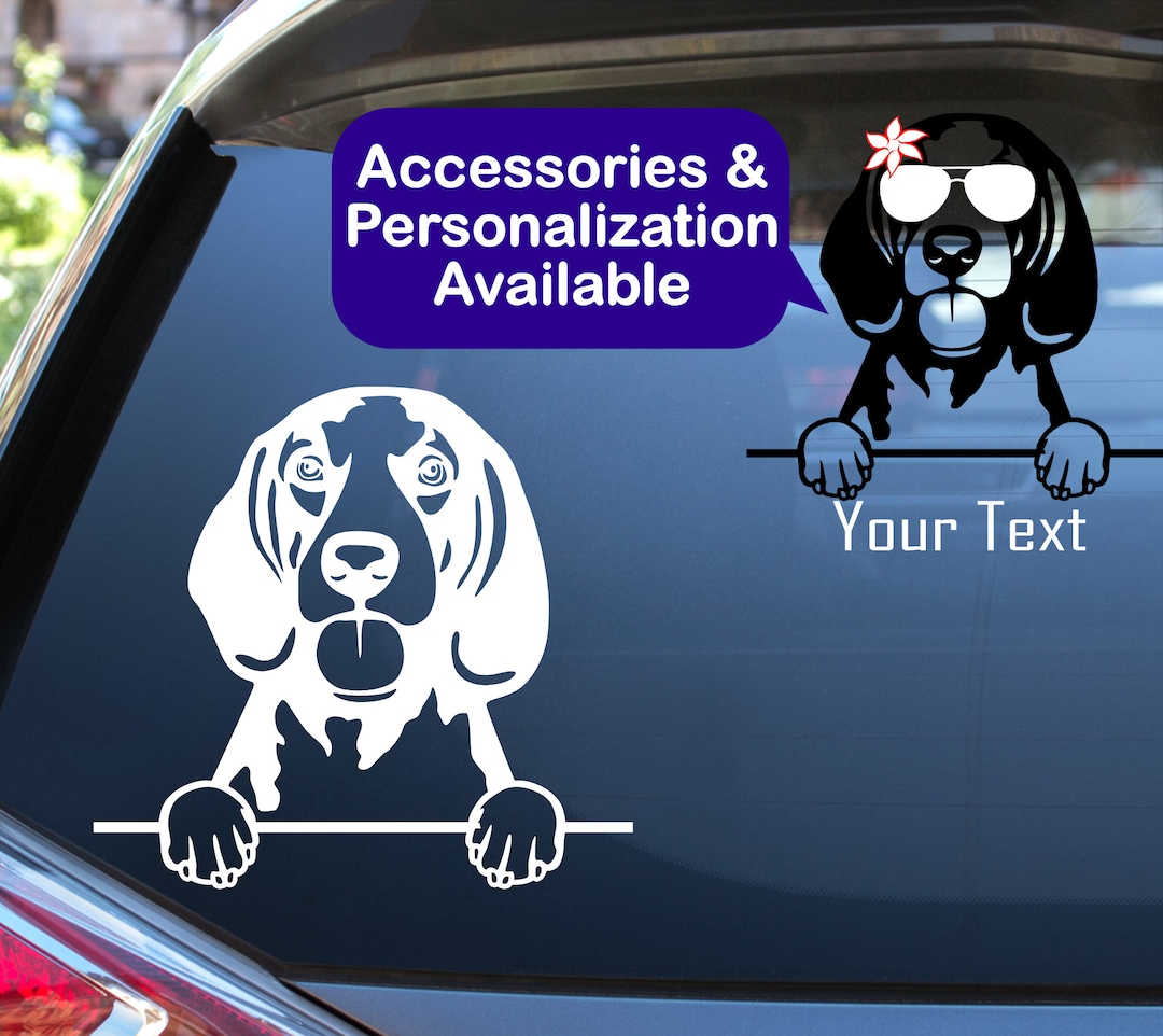 American English Coonhound Car Decal Sticker / Personalized Vinyl Dog ...