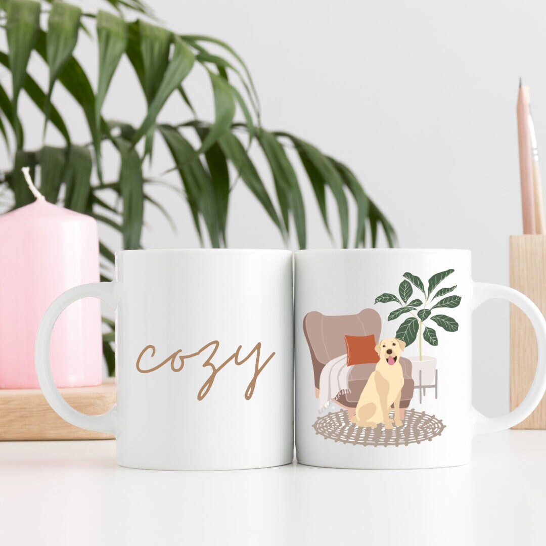 Cozy Yellow Labrador Hand-designed Mug, Perfect Gift for Dog Lovers ...