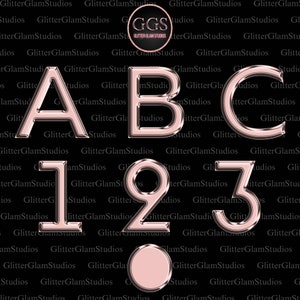 Rose Gold Gloss Letters and Numbers, Digital Clipart, Rose Gold Letters ...