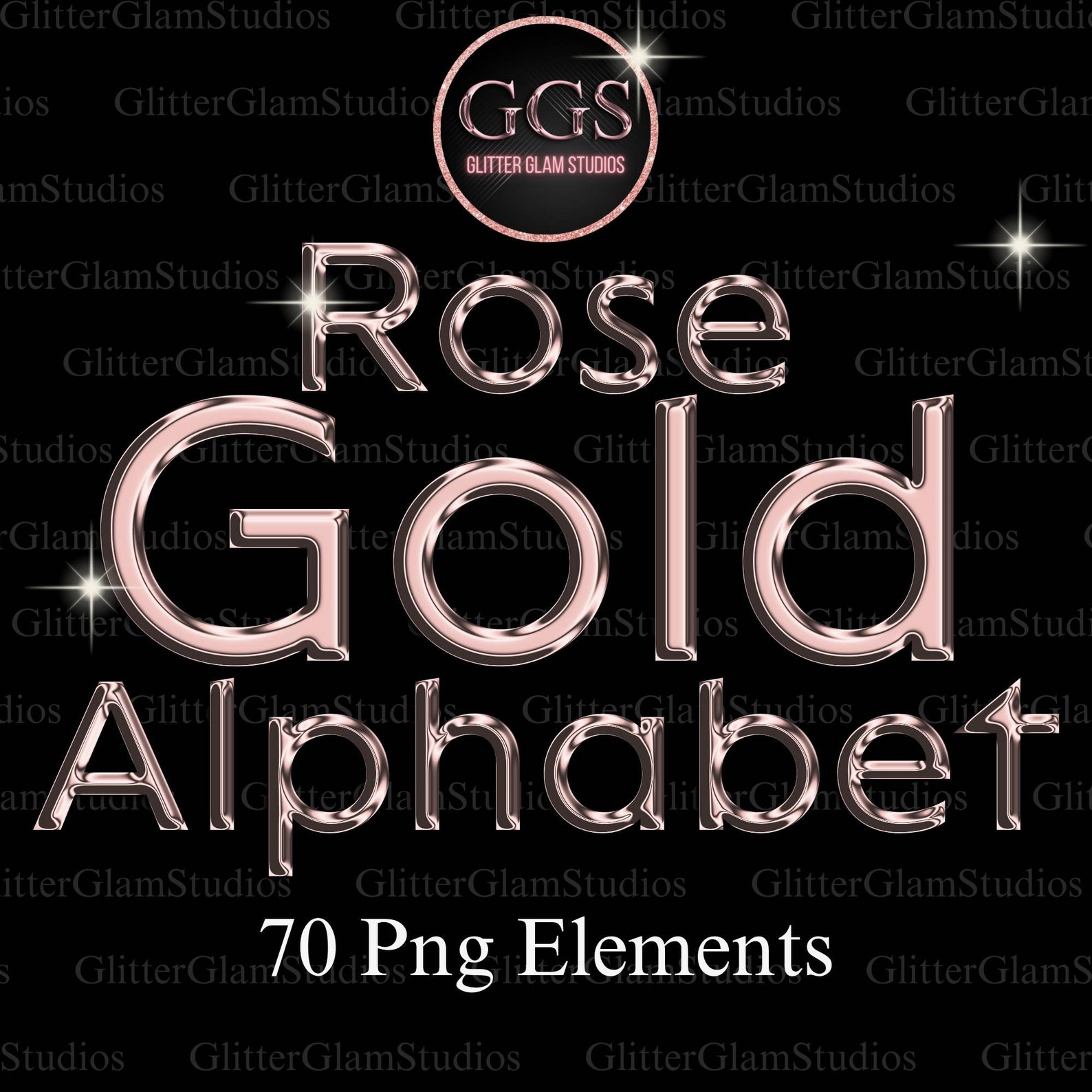 Rose Gold Gloss Letters and Numbers, Digital Clipart, Rose Gold Letters ...