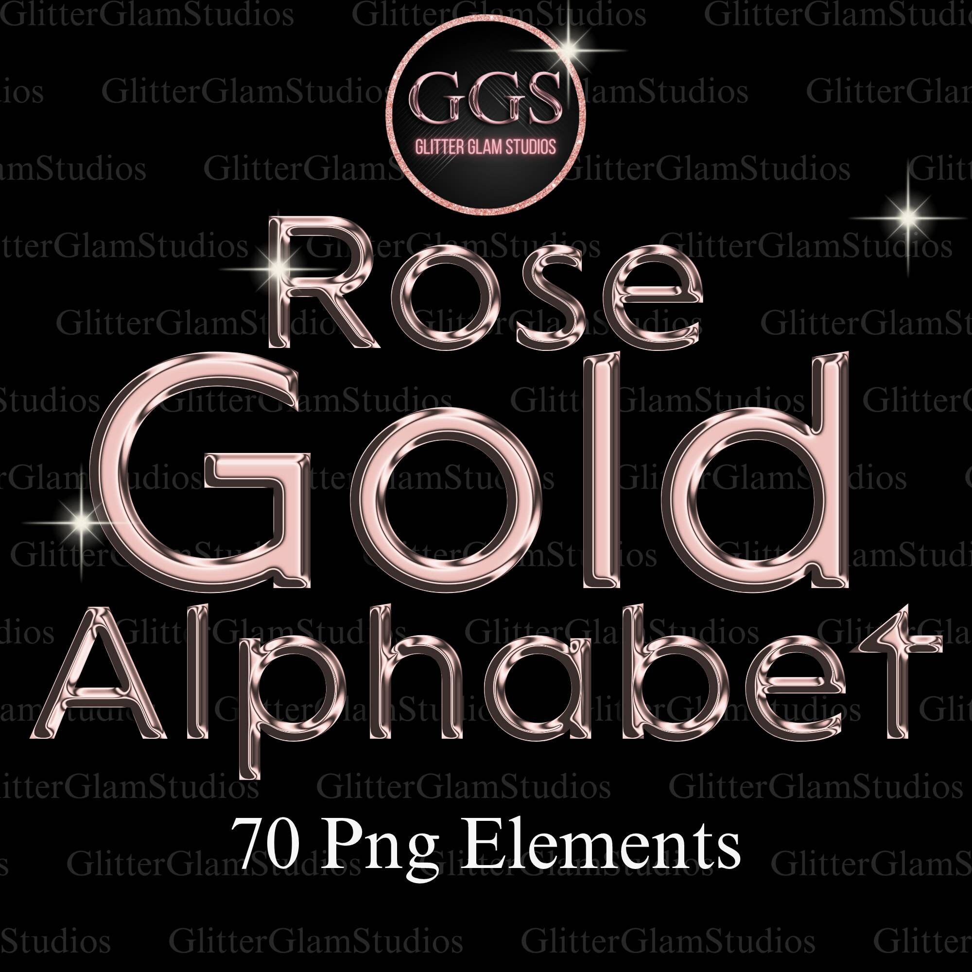 Rose Gold Gloss Letters and Numbers, Digital Clipart, Rose Gold Letters ...