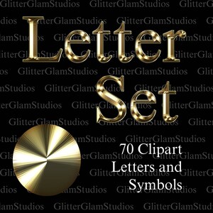 Metallic Gold Letters and Numbers, Digital Clipart, Gold Letters ...