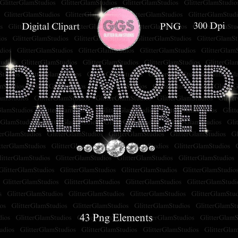 Diamond Letters, Rhinestone Letters, Diamond Alphabet Clipart, Diamond ...