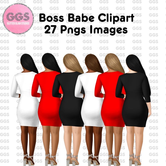 Boss Babe Clipart Bundle Girl Boss Clipart Curvy Girl | Etsy