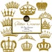 Gold Glitter Crown Clipart,glitter Clipart,commercial Use Clip Art ...
