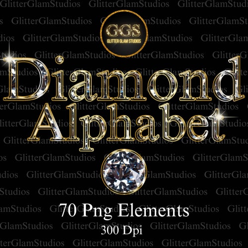 Gold Diamond Alphabet Clipart Diamond Letter Alphabet - Etsy