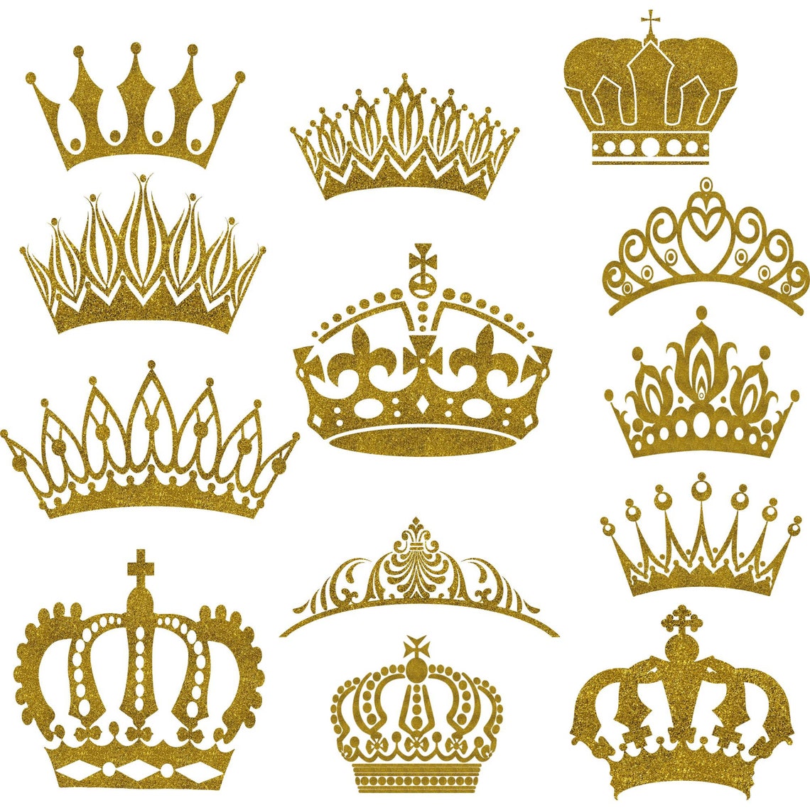 Gold Glitter Crown Clipart,glitter Clipart,commercial Use Clip Art ...