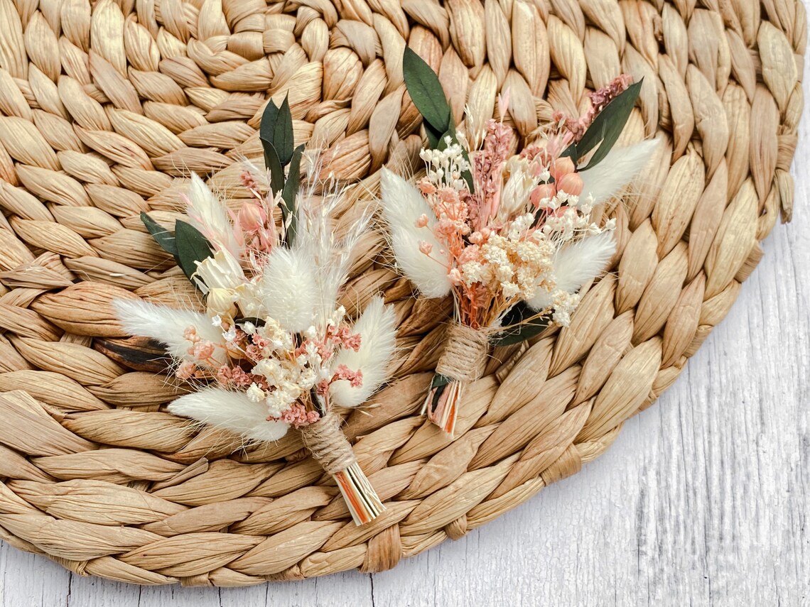 Wedding Boutonniere, Terracotta Greenery Grooms Buttonhole, Preserved ...