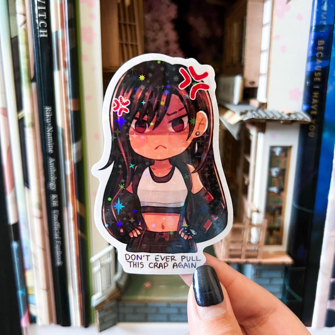 FF7 Remake Rebirth Angry Tifa Lockhart Holo Vinyl Sticker - Etsy