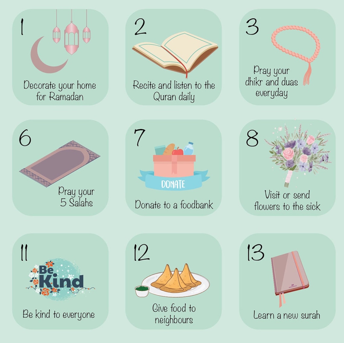 My 30 Day Ramadan Good Deeds Calendar Ramadan Ramadan Calendar 30 Days ...