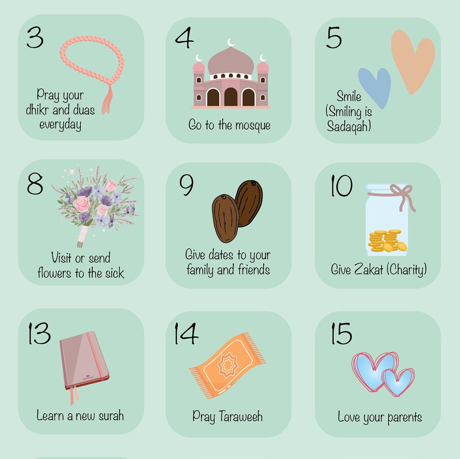 My 30 Day Ramadan Good Deeds Calendar | Ramadan | Ramadan Calendar | 30 ...