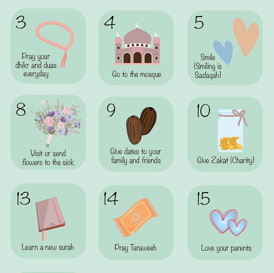 My 30 Day Ramadan Good Deeds Calendar | Ramadan | Ramadan Calendar | 30 ...