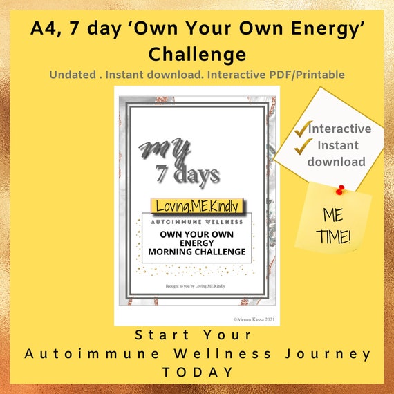 A4 7 Day Own Your Own Energy Printable Autoimmune Health - Etsy