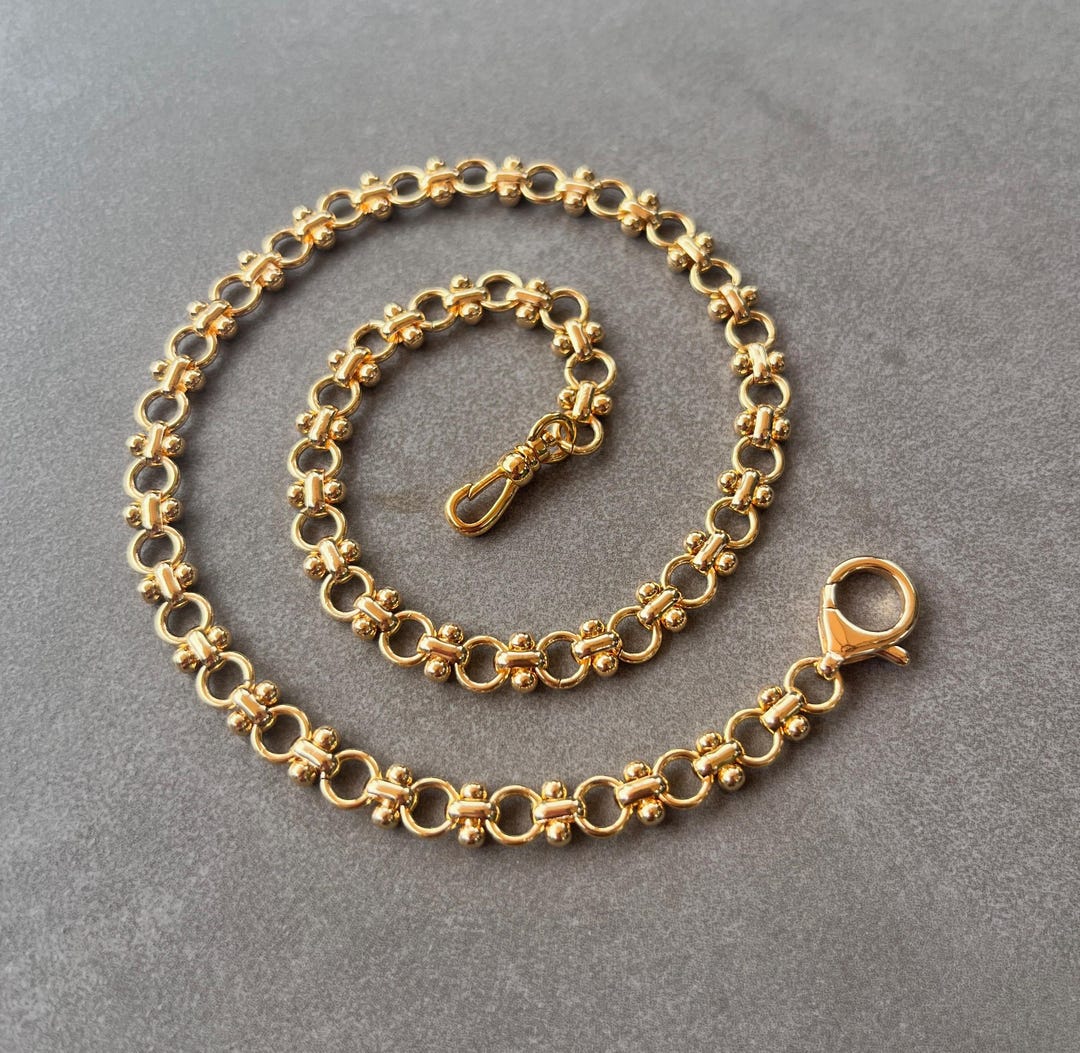 Gorgeous 18k Gold Dipped French Flower Link Chain ~ Adjustable Base ...