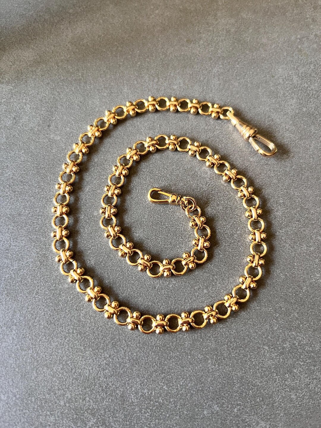 Gorgeous 18k Gold Dipped French Flower Link Chain Adjustable Base ...