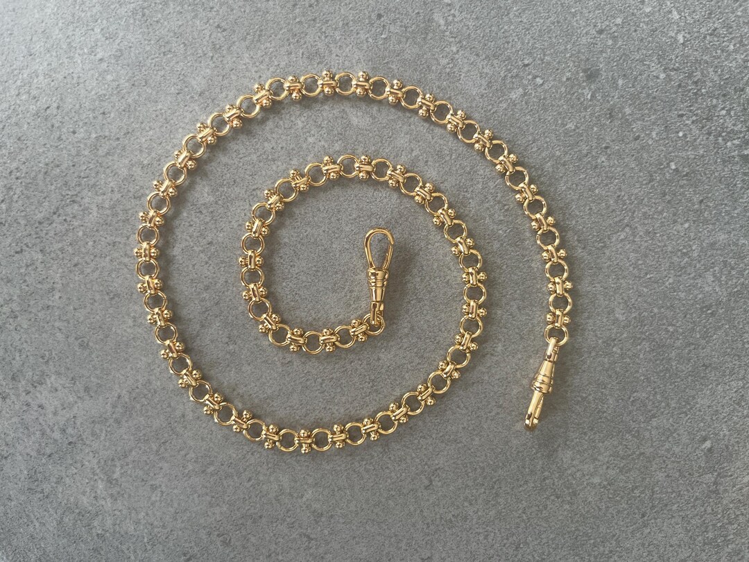 Beautiful 18k Gold Dipped French Flower Link Chain Double Ended 2 Large ...