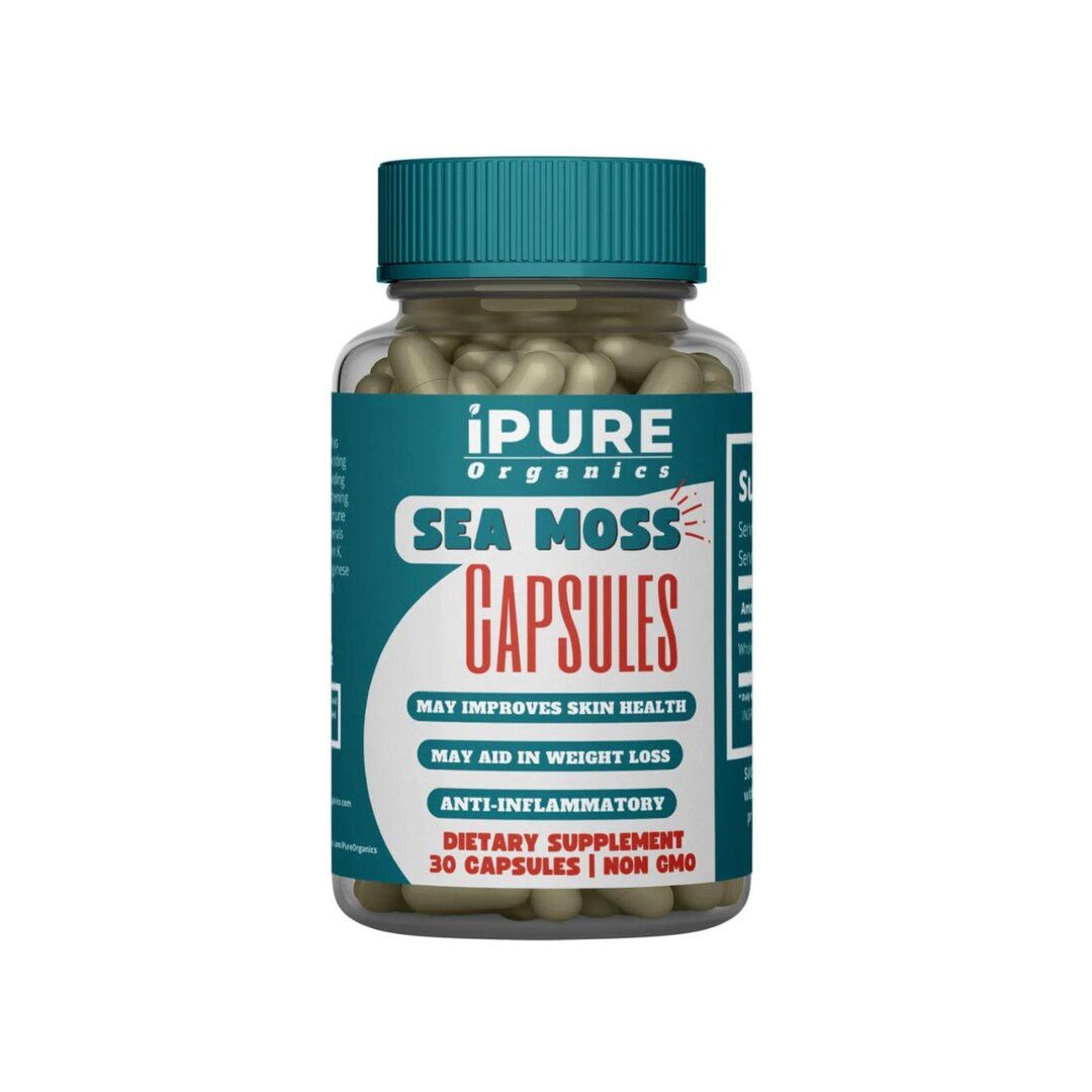 PREMIUM WILDCRAFTED Sea Moss Capsules, Iris Sea Moss Capsules, 100% ...