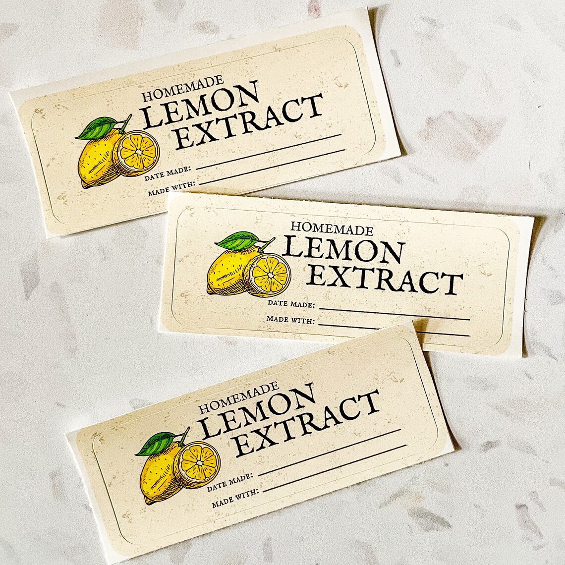 Homemade Extract Labels, Lemon Extract, Cinnamon Extract, Coffee ...