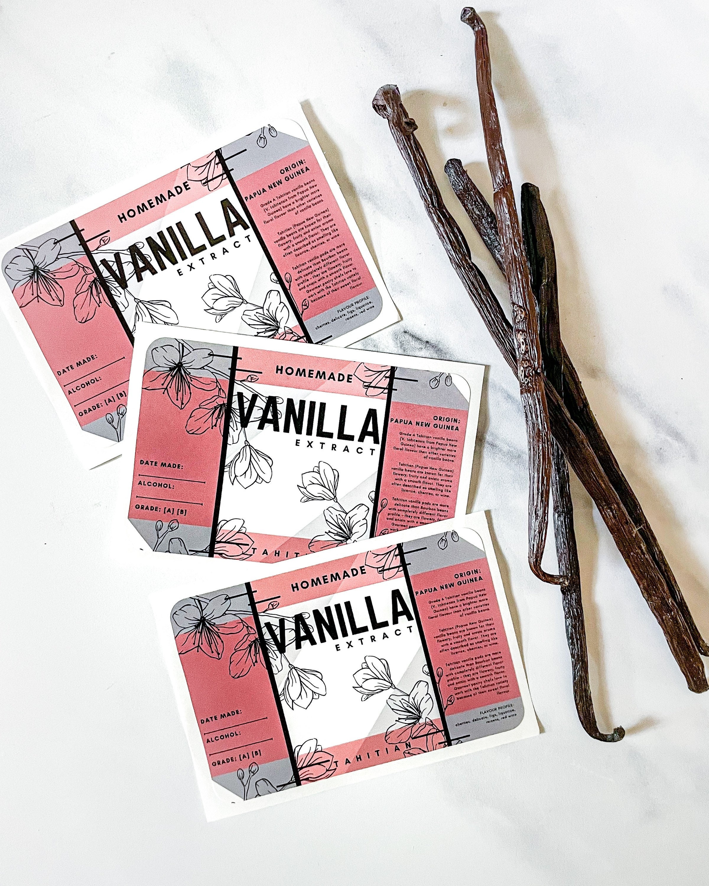 Tahitian Vanilla Beans From PNG (papua New Guinea) Labels for Homemade ...