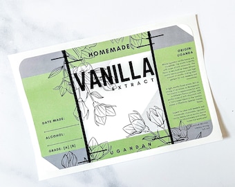 Sri Lankan Vanilla Bean Labels for Homemade Vanilla Extract - Etsy