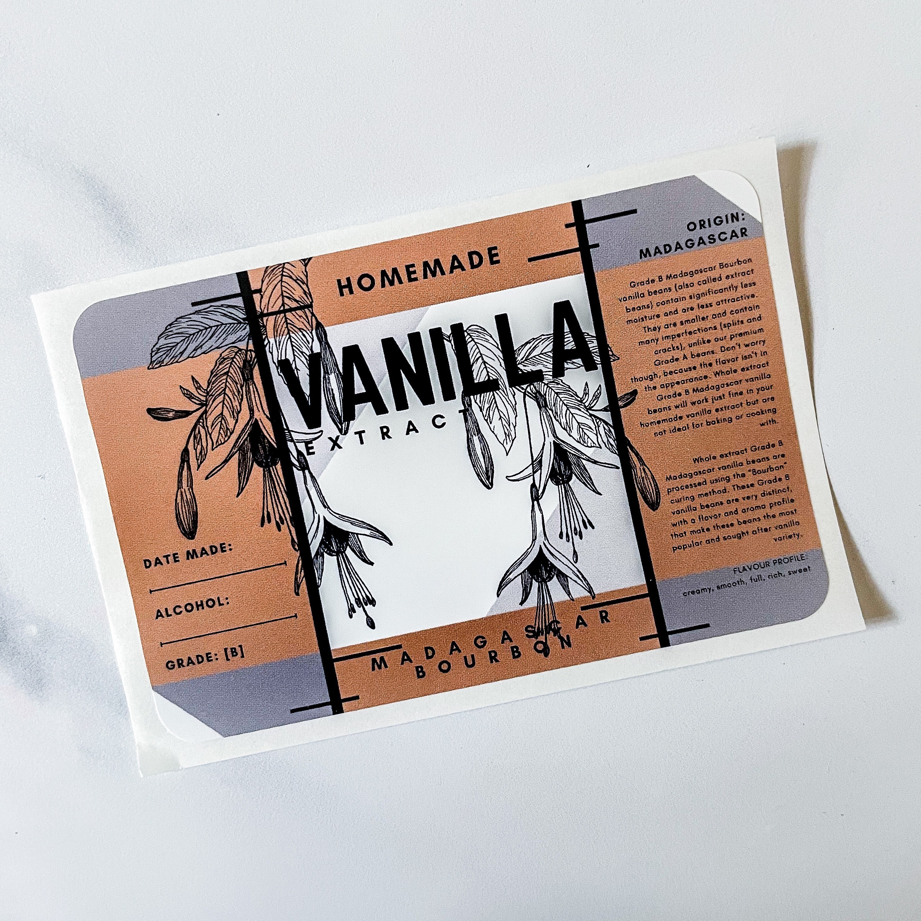 Madagascar Bourbon Vanilla Bean Labels for Homemade Vanilla Extract - Etsy