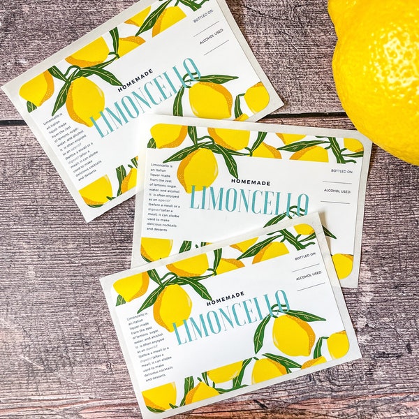 Limoncello Labels - Etsy
