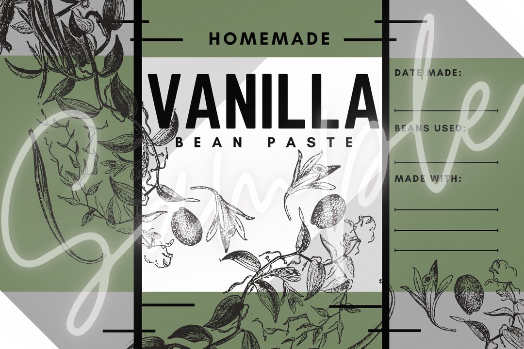 Homemade Vanilla Bean Paste Labels (DIGITAL FILE) - Etsy