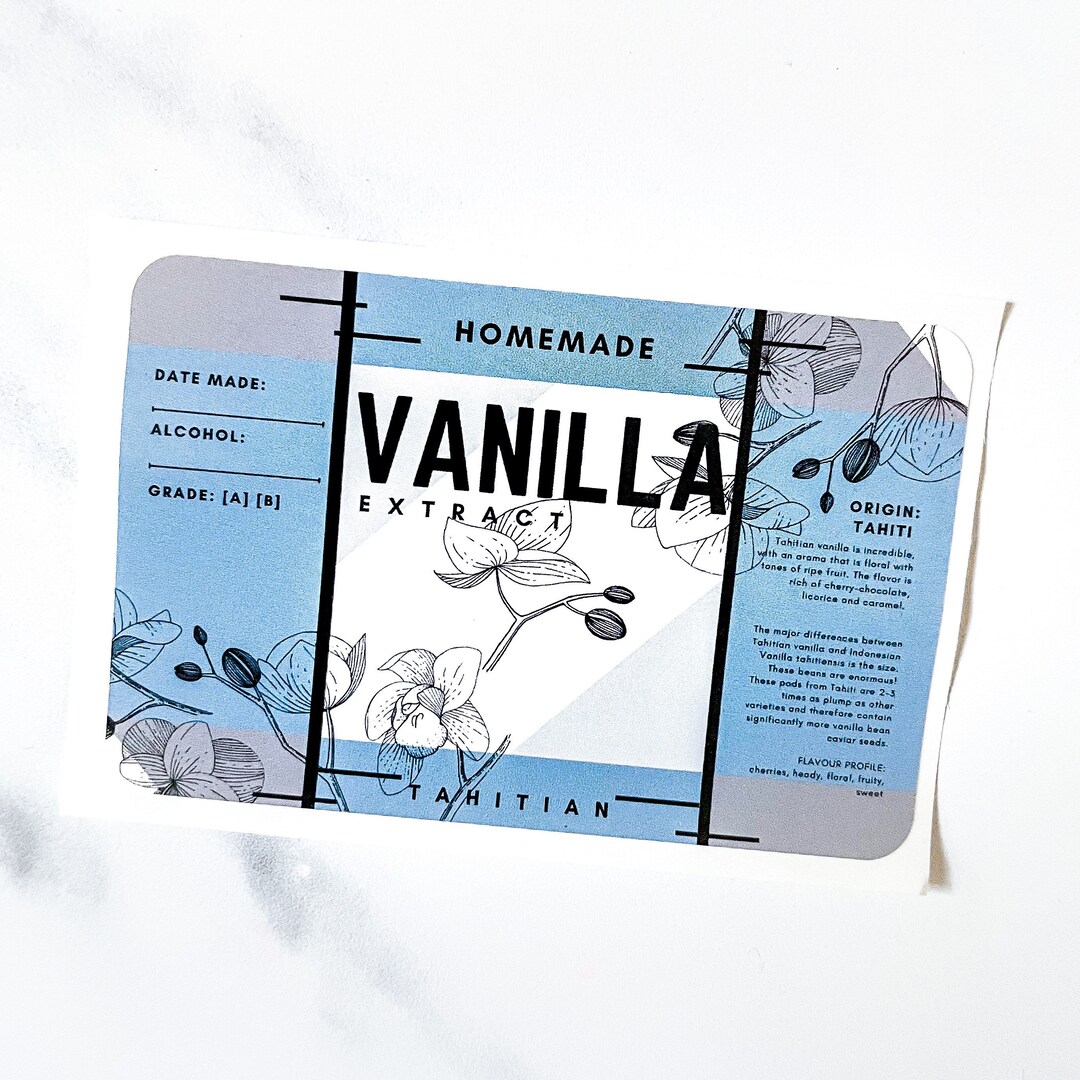 Tahitian Beans From Tahiti Labels for Homemade Vanilla Extract - Etsy