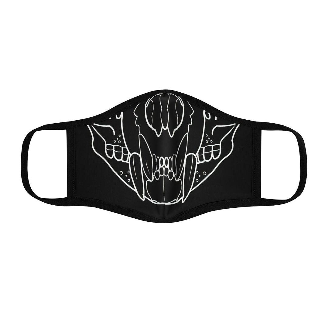 Cat Skull Mask Fitted Polyester Face Mask Gothic Mask Etsy