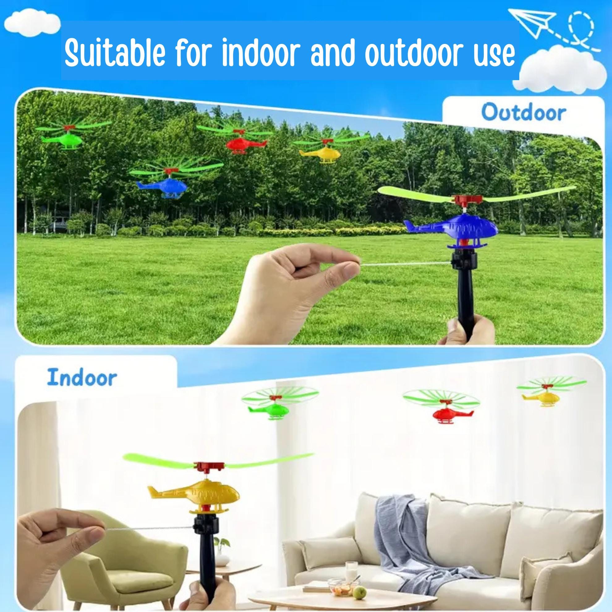 Pull String Helicopter Toy: Party Bag Filler, Boys Favors - Etsy